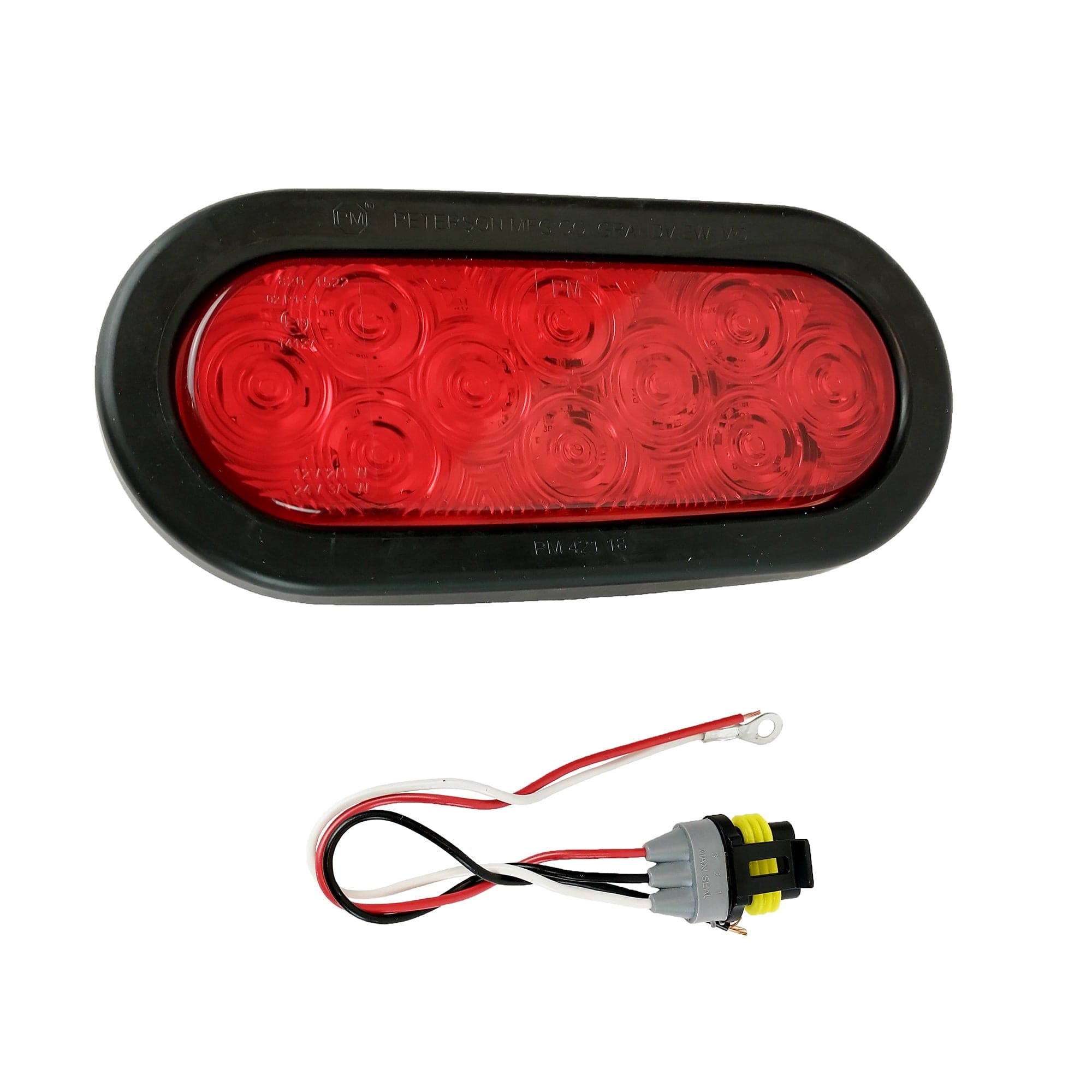 Peterson LED Stop / Turn / Tail, Oval, Ece, AMP, Grommet-Mount Kit 6.5