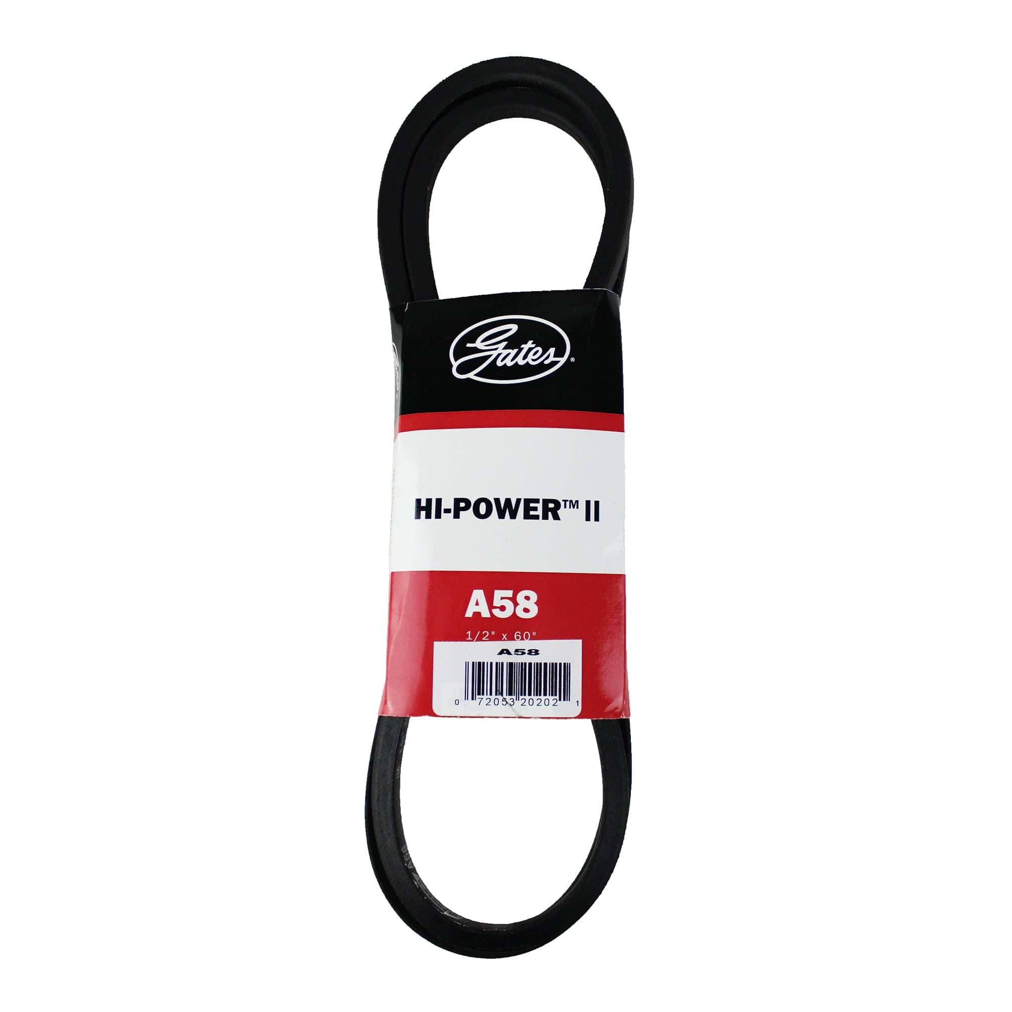 Hi-Power II Belt, A Section, A58 Size, 1/2" Width, 5/16" Height, 60.0"