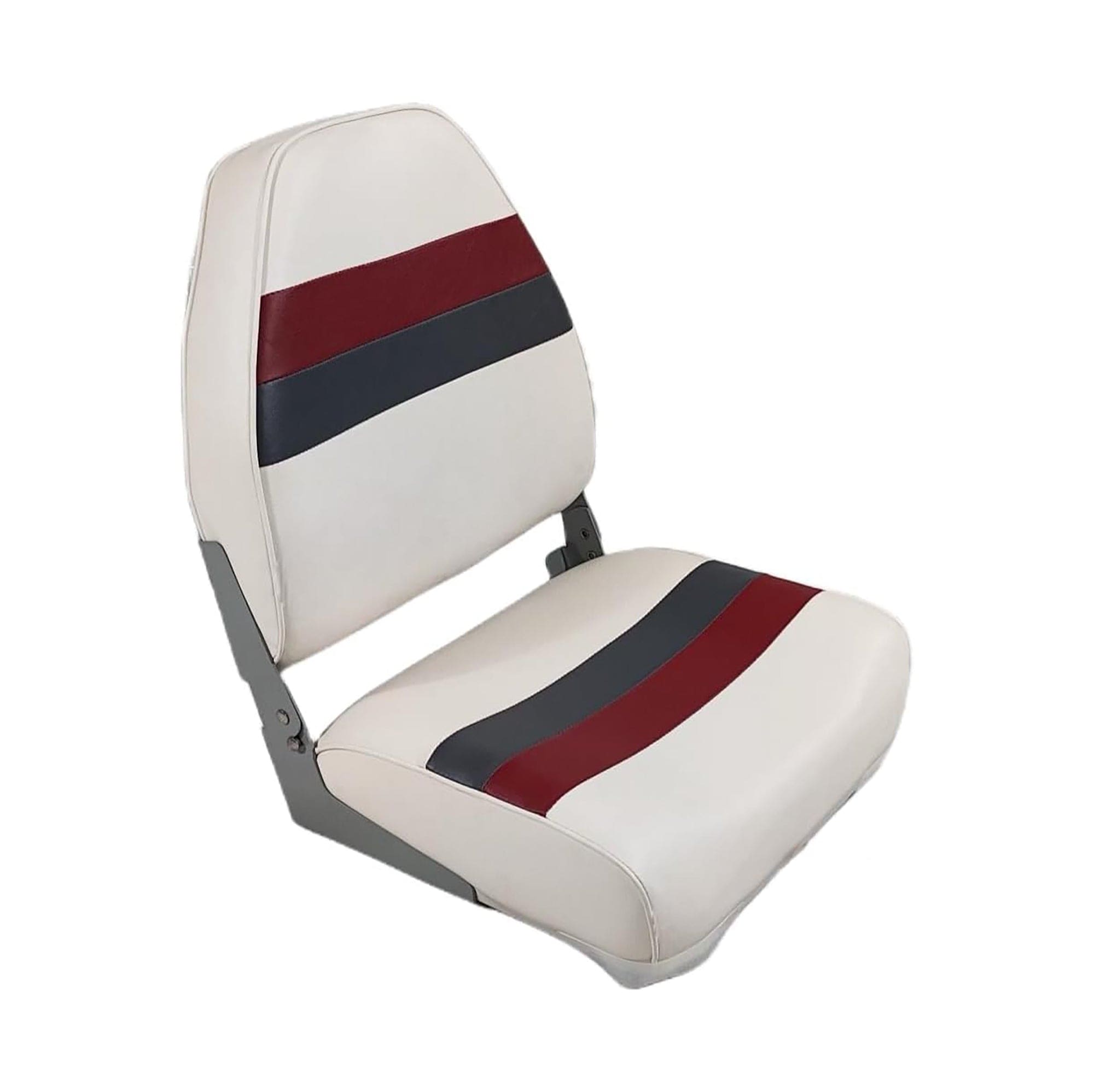 Horizon Mfg. Premium Series Pontoon Fold Down Boat Seat White/Red/Char