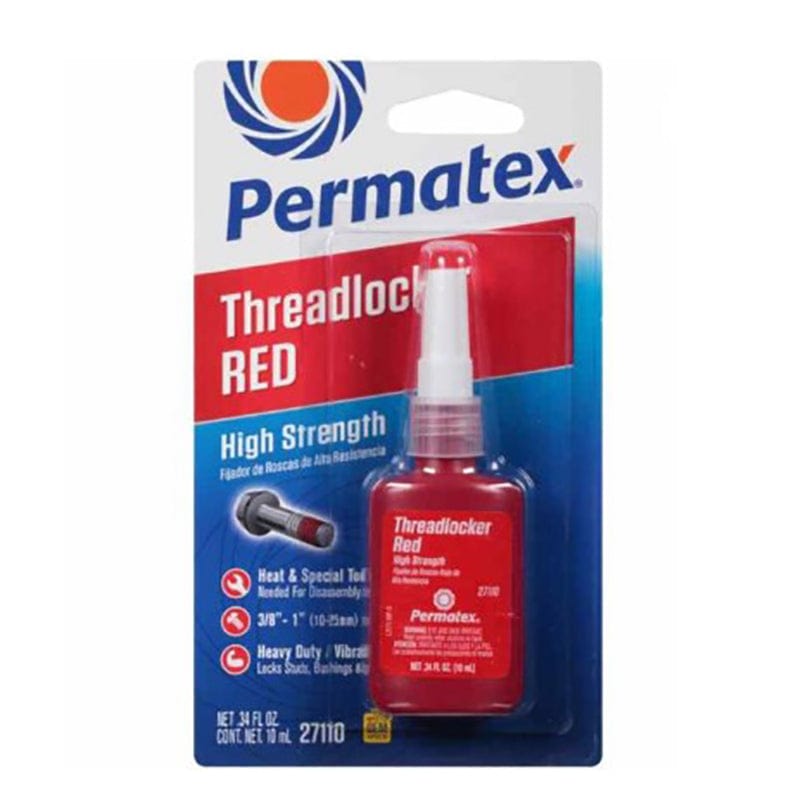 Permatex 27110 Threadlocker, High Strength, Red - 10 ML