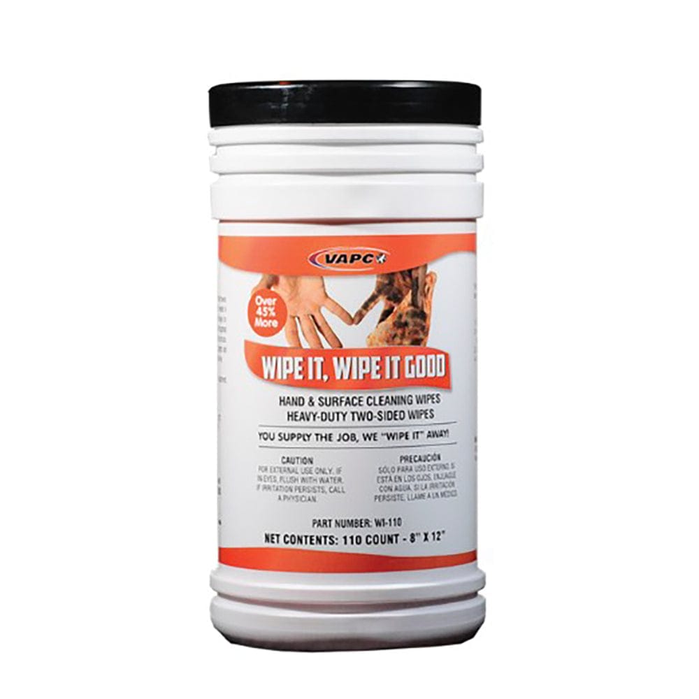 Vapco WI-110 Wipe It, Wipe It Good! Wipes - 110 Count