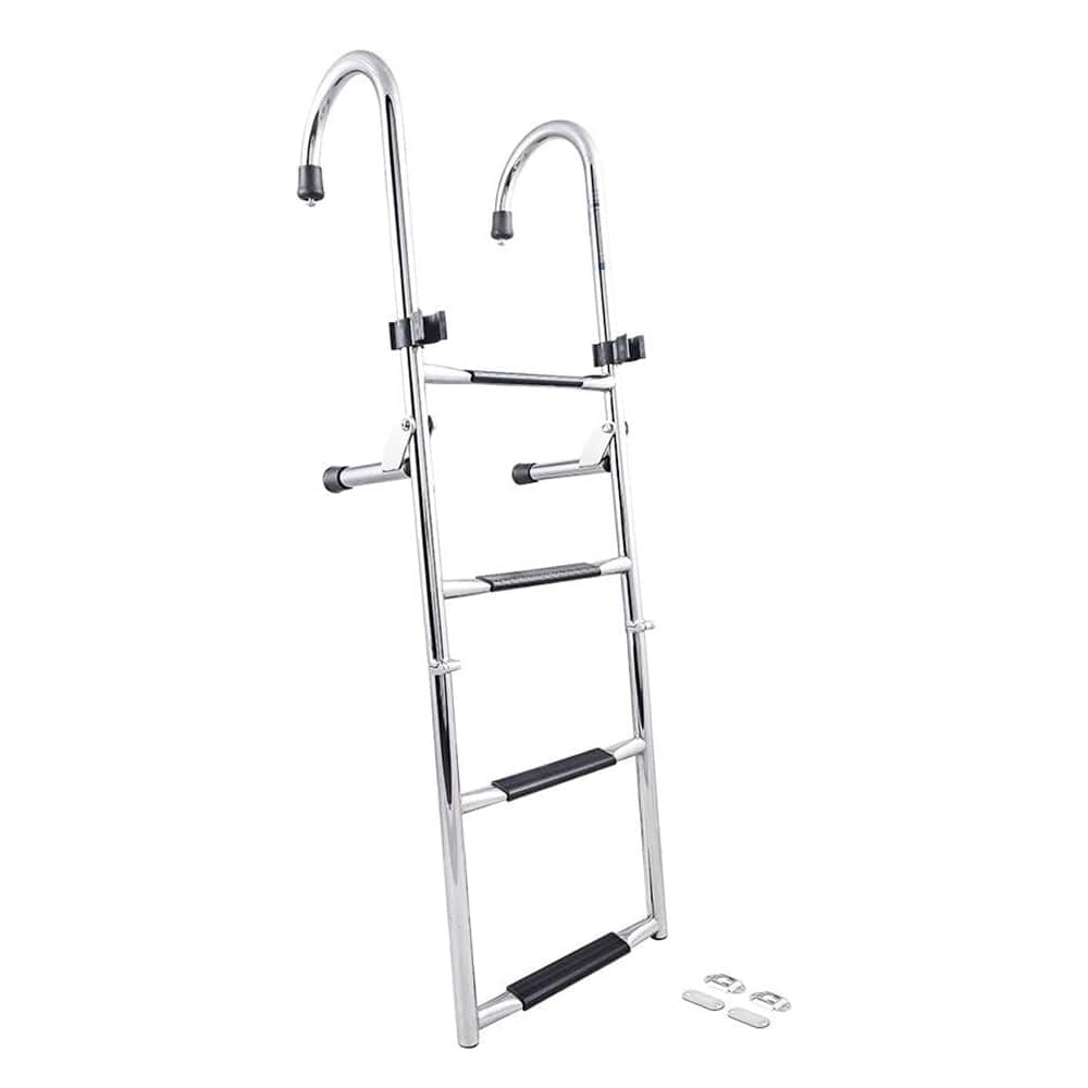 White Water Marine B00367 304 SS Folding Gunwale Ladder, 5 Step