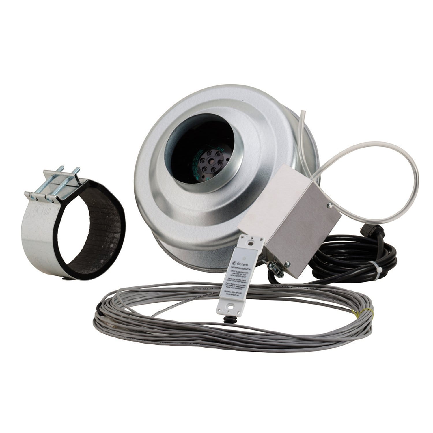 FanTech DBF4XLT 4" Dryer Exhaust Fan Metal W/ Pressure Sensing Switch