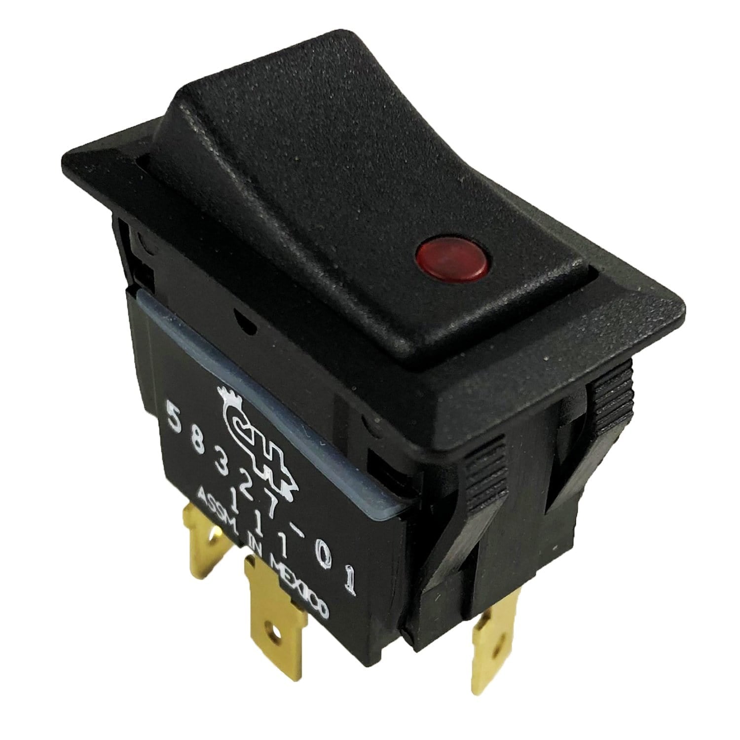 Littelfuse 58327-01-BP Rocker Switch, 2 Position, SPST, Red Lens 56327