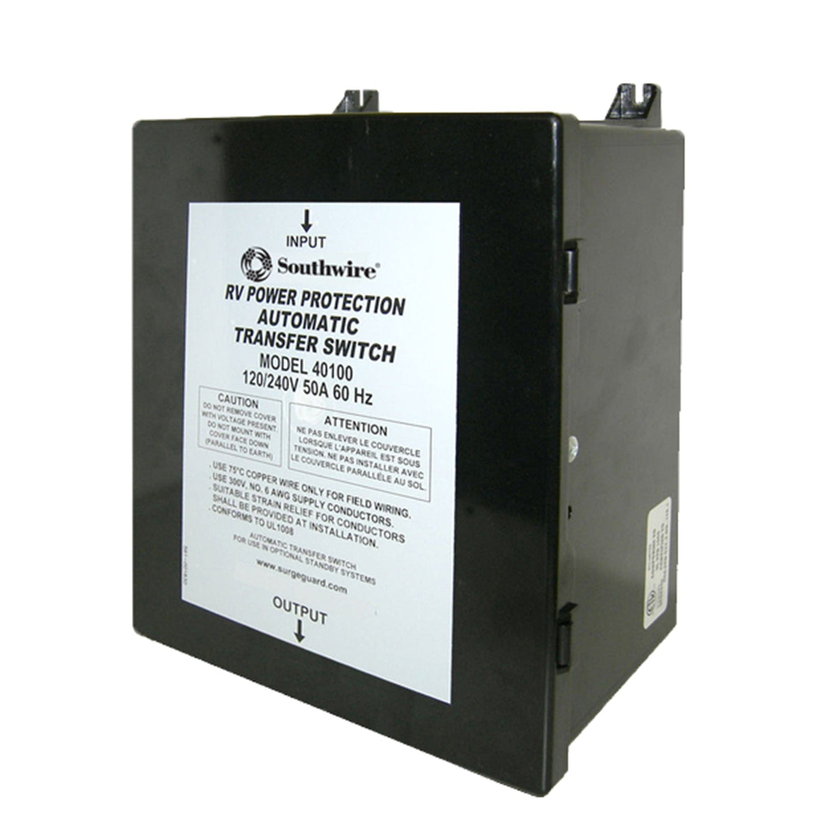Southwire 40140-001 50A Transfer Switch, 120/240V, 60 Hz