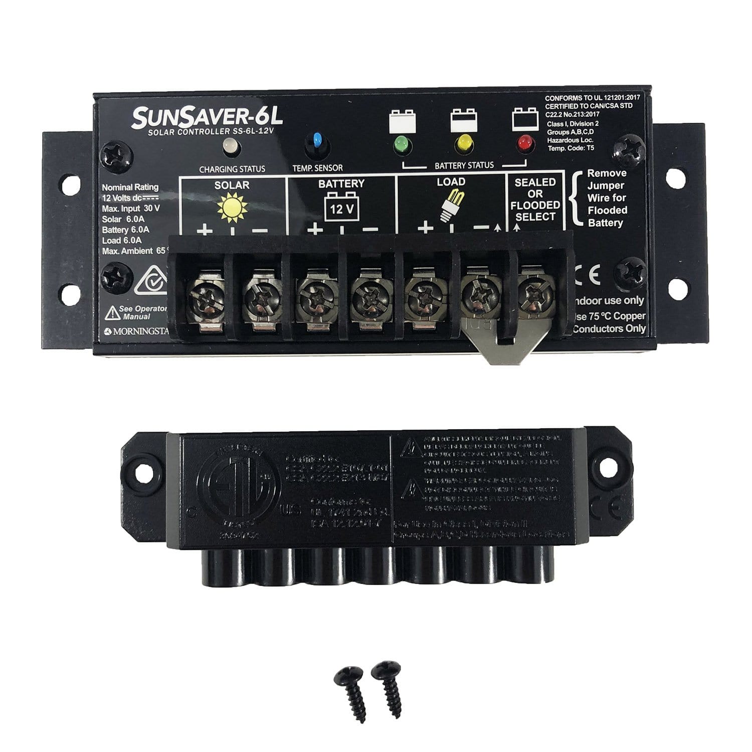 MorningStar SunSaver SS-6L-12V 6 Amp 12 Volt With LVD Solar Controller