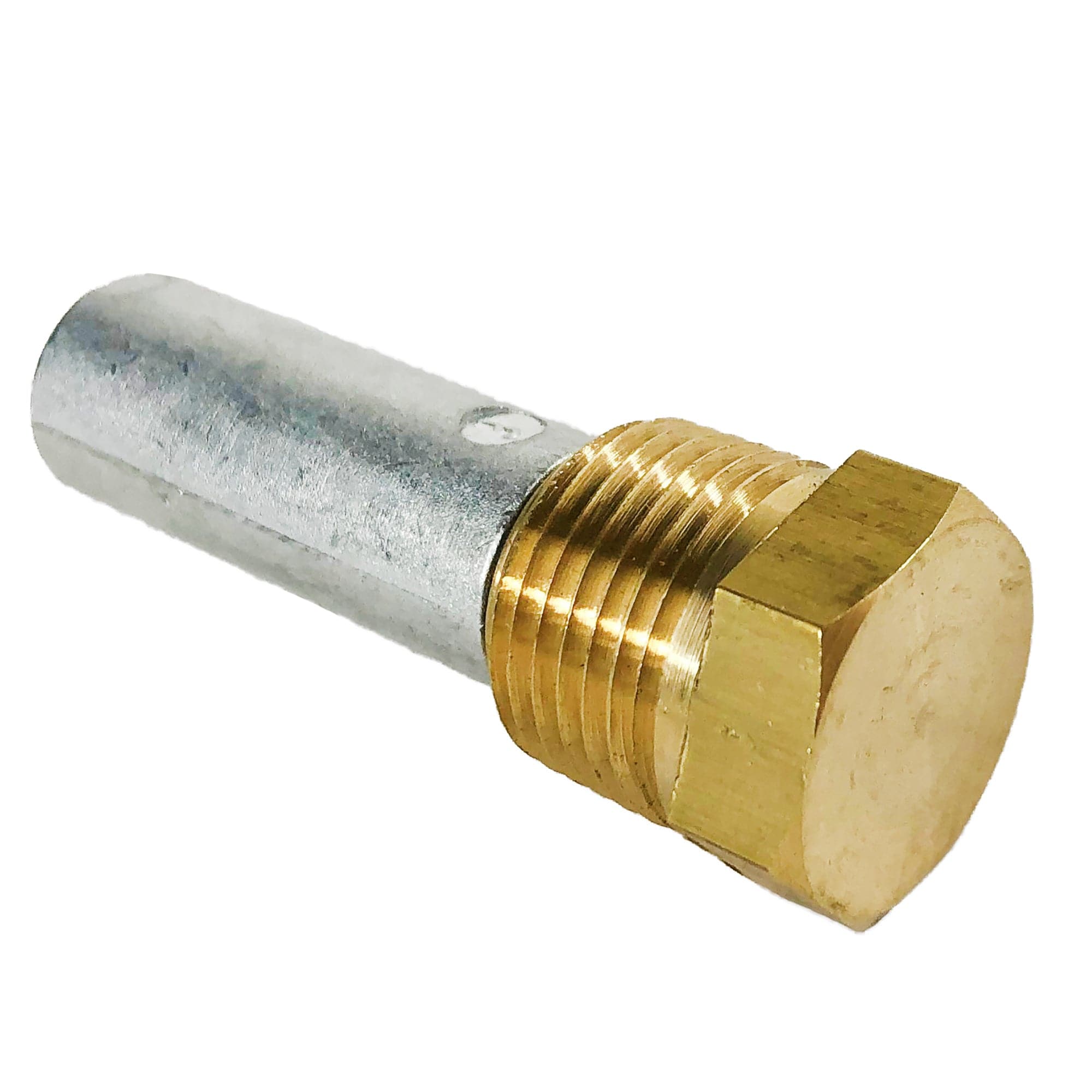 Tecnoseal TEC-E1F Zinc Pencil Anode, Brass Plug 1-1/4" x 1/2" 3/8 NPT