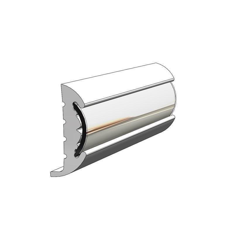 Taco Marine V21-9811WHD20D Semi-Rigid Vinyl, Silver White Rub Rail, 3/